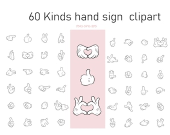 35 Hand Sign Emoji SVG + PNG Bundle // Icons, Social Media, Print and ...