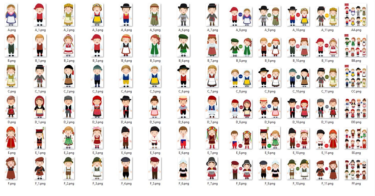 24children Clipart Showcasing Europe's Cultural Kaleidoscope -png-svg ...