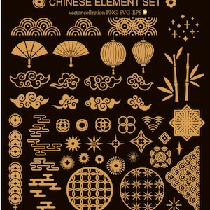 Illuminate Your Designs With 49 Chinese Vector Patterns- Png-svg-eps - Etsy