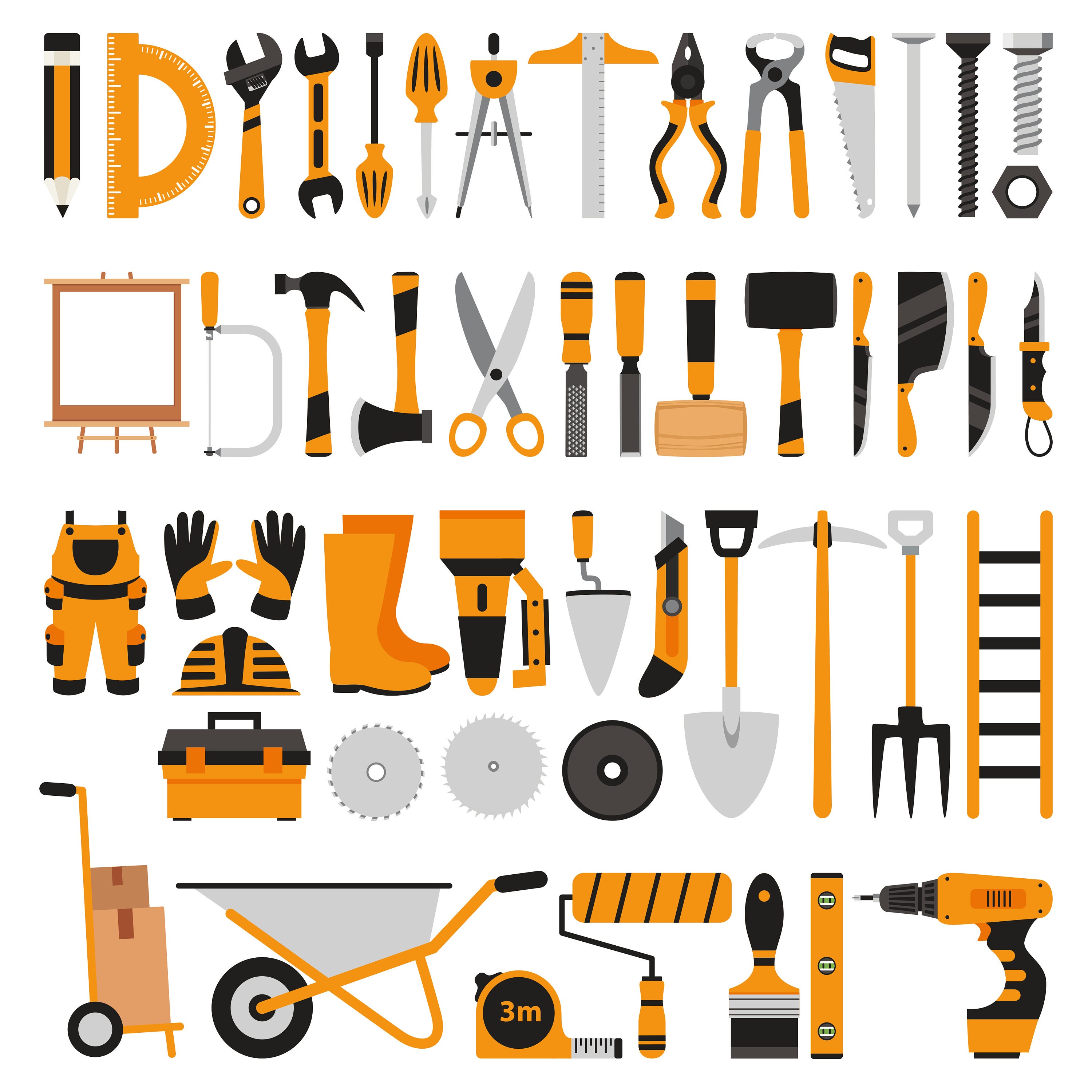 Tool Clipart-constraction Tools,instant Download, PNG and EPS ...
