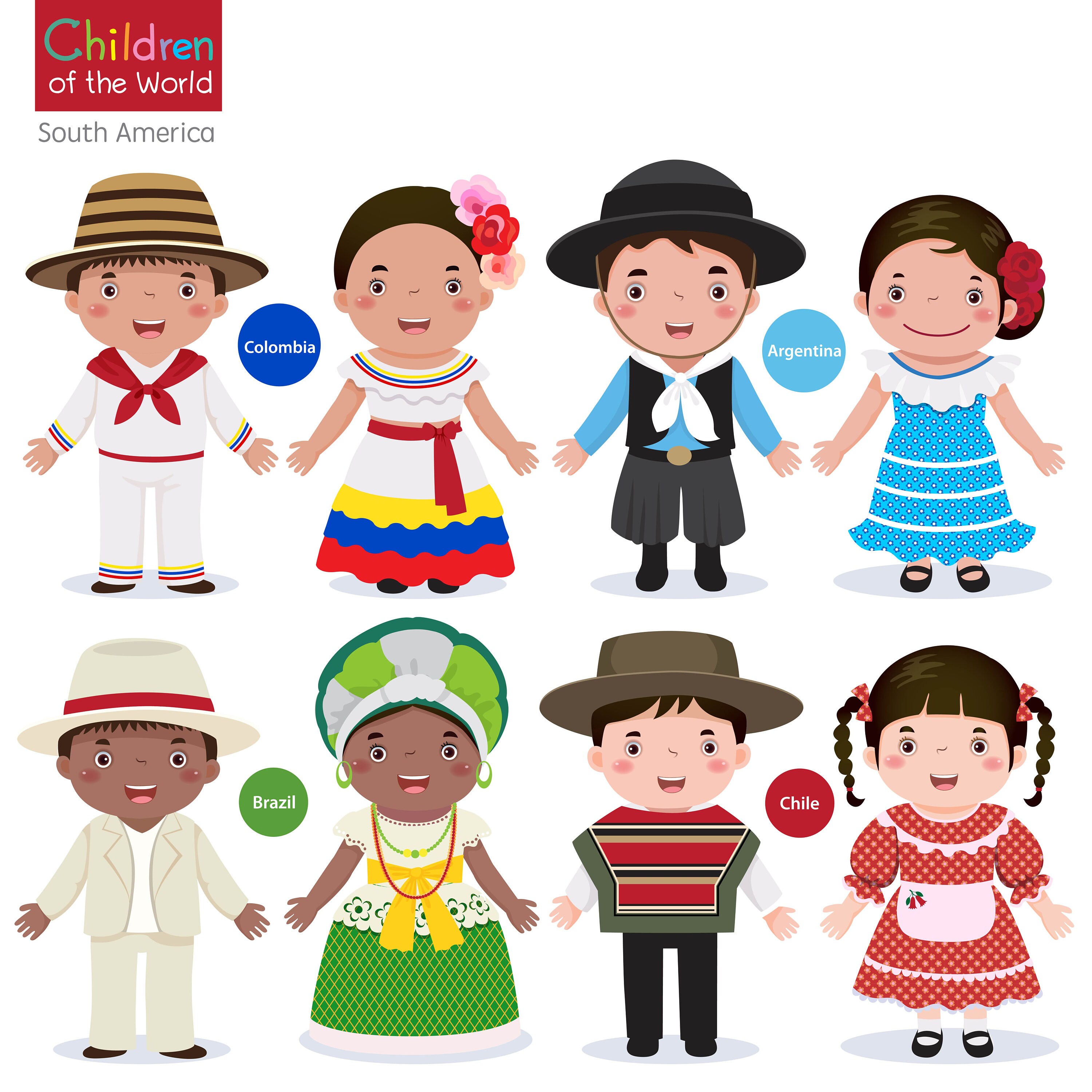 24multicultural Children Clipart: North America Oceania (PNG, SVG, EPS ...