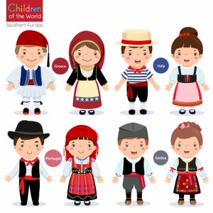 24children Clipart Showcasing Europe's Cultural Kaleidoscope -png-svg ...