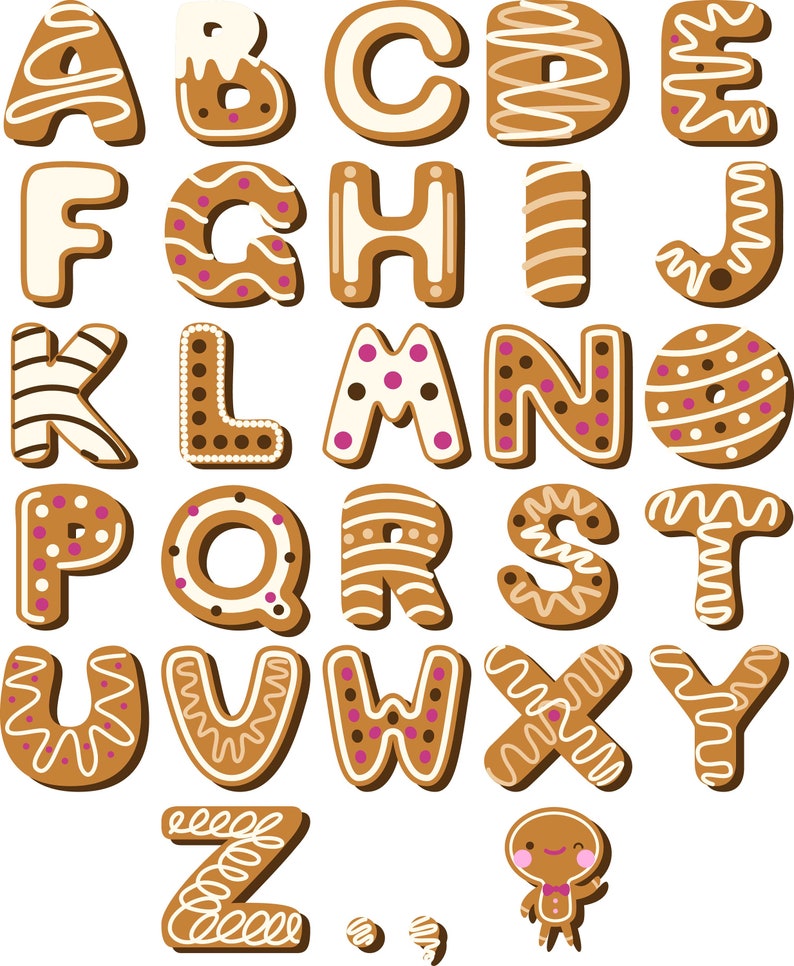 Indulge in Sweet Typography Delights With Our Alphabet Clipart/coockie ...