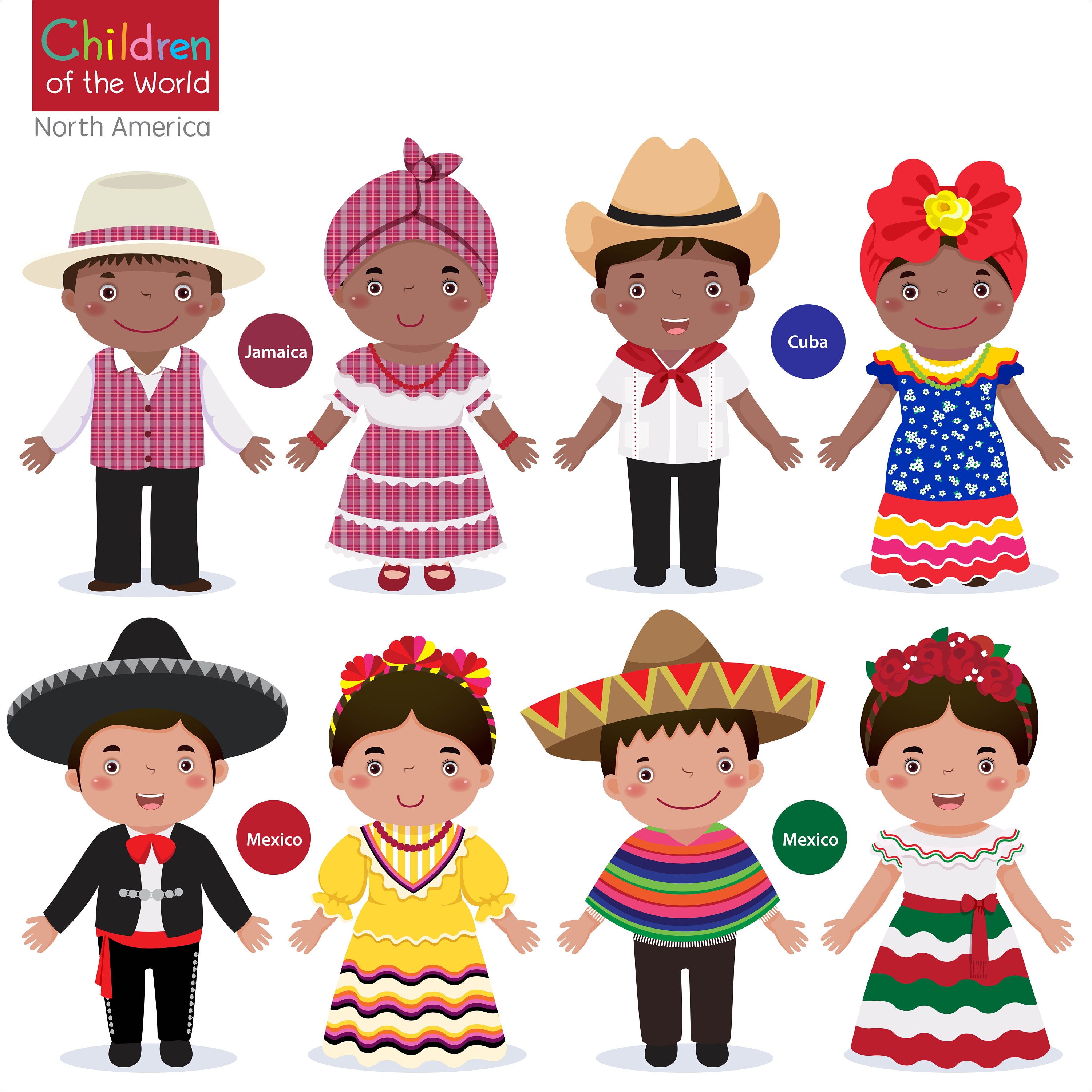 24multicultural Children Clipart: North America Oceania (PNG, SVG, EPS ...