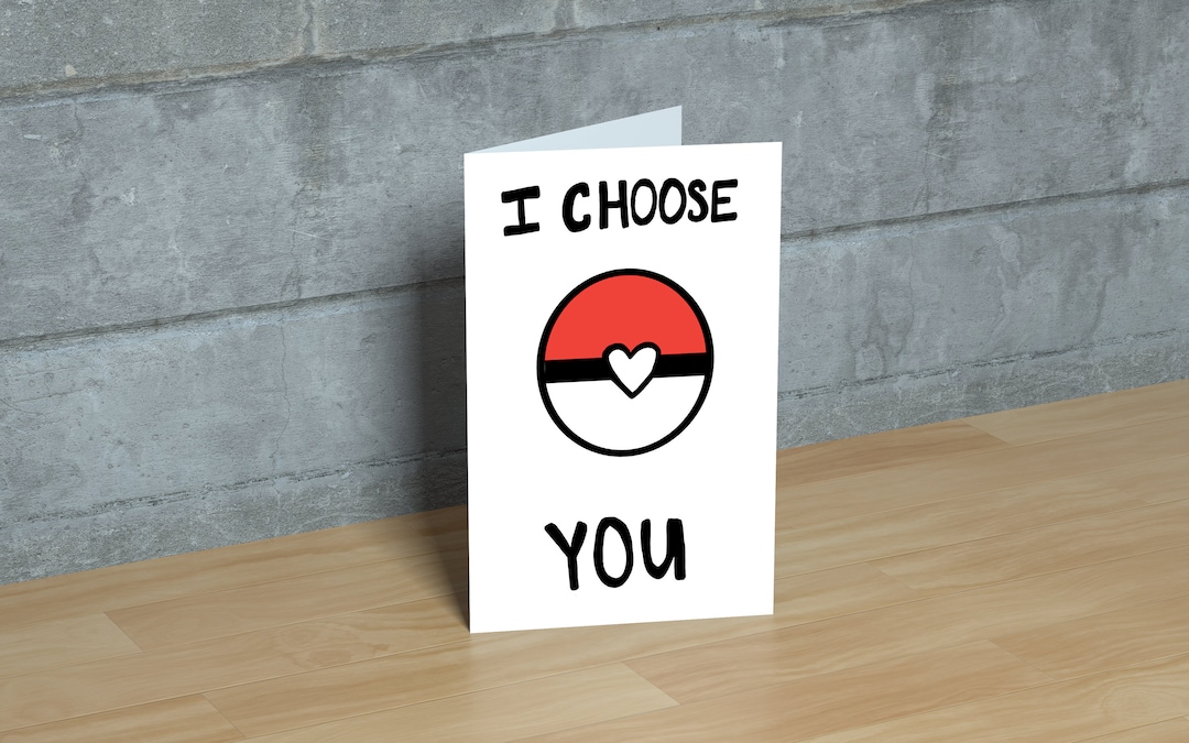 Pokemon Valentines Day Card Anniversary Pokeball I Pick You Girlfriend ...