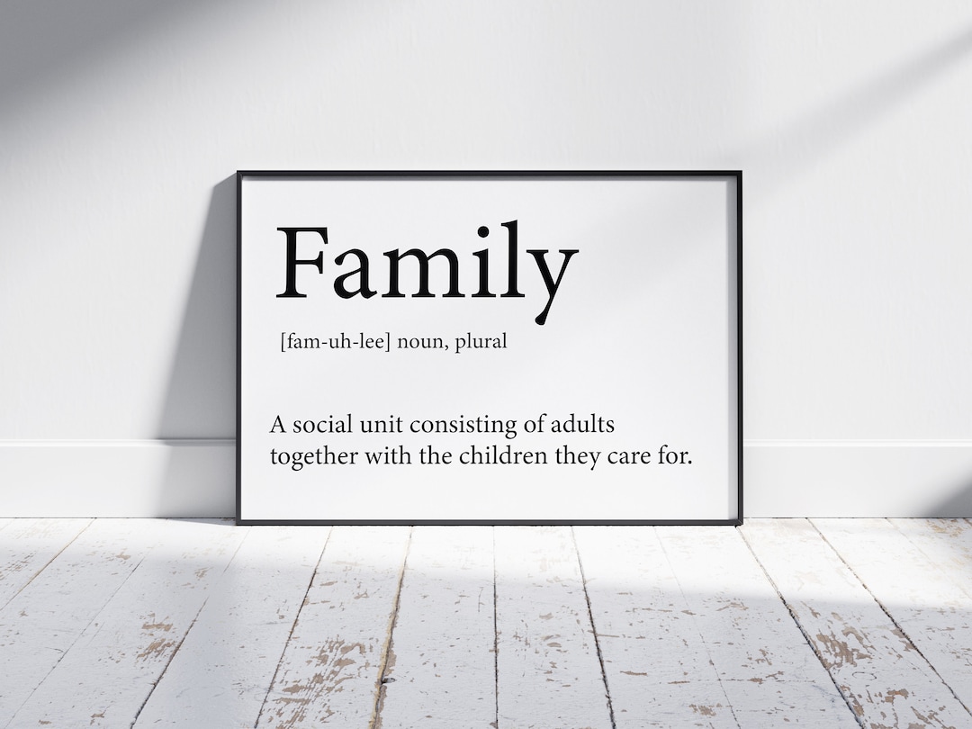 Word Definition Print Family Words Define Office Living Room Dictionary ...