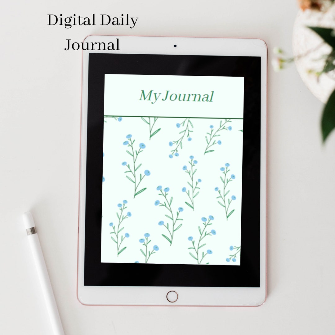 Blue and Gree Floral Digital Journal | Great for Good Notes | Digital ...