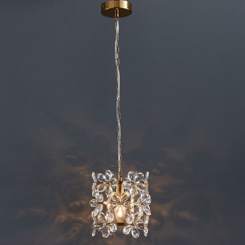Flower Shaped Crystal Pendant Lights Modern Chandelier for - Etsy