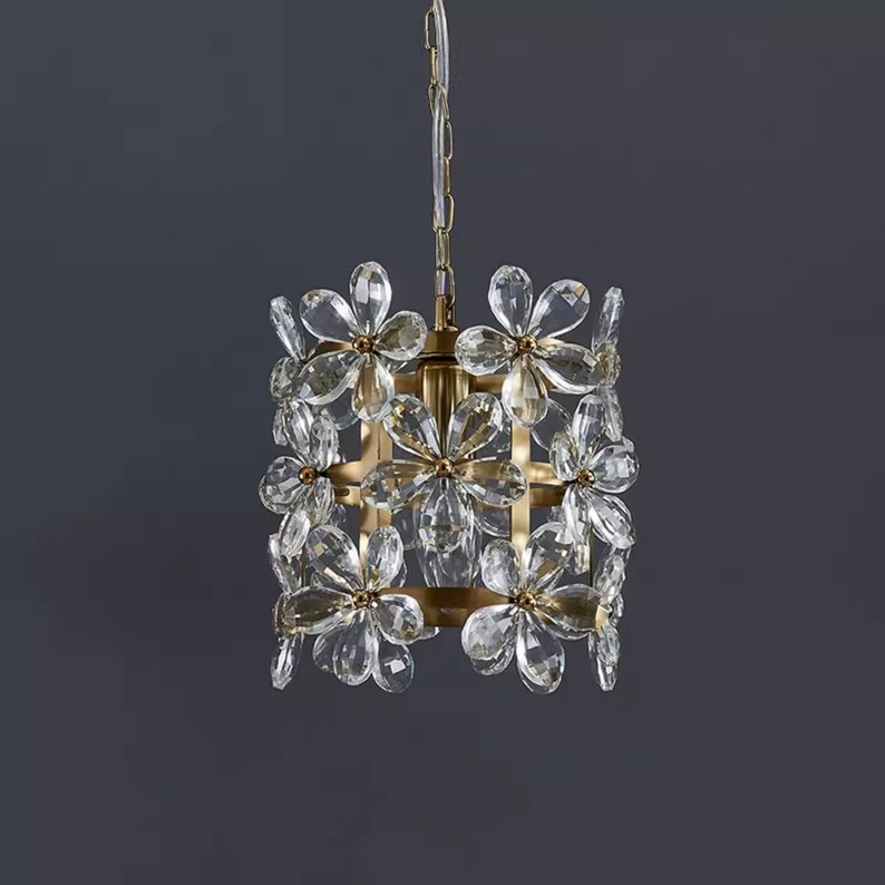 Flower Shaped Crystal Pendant Lights Modern Chandelier for - Etsy