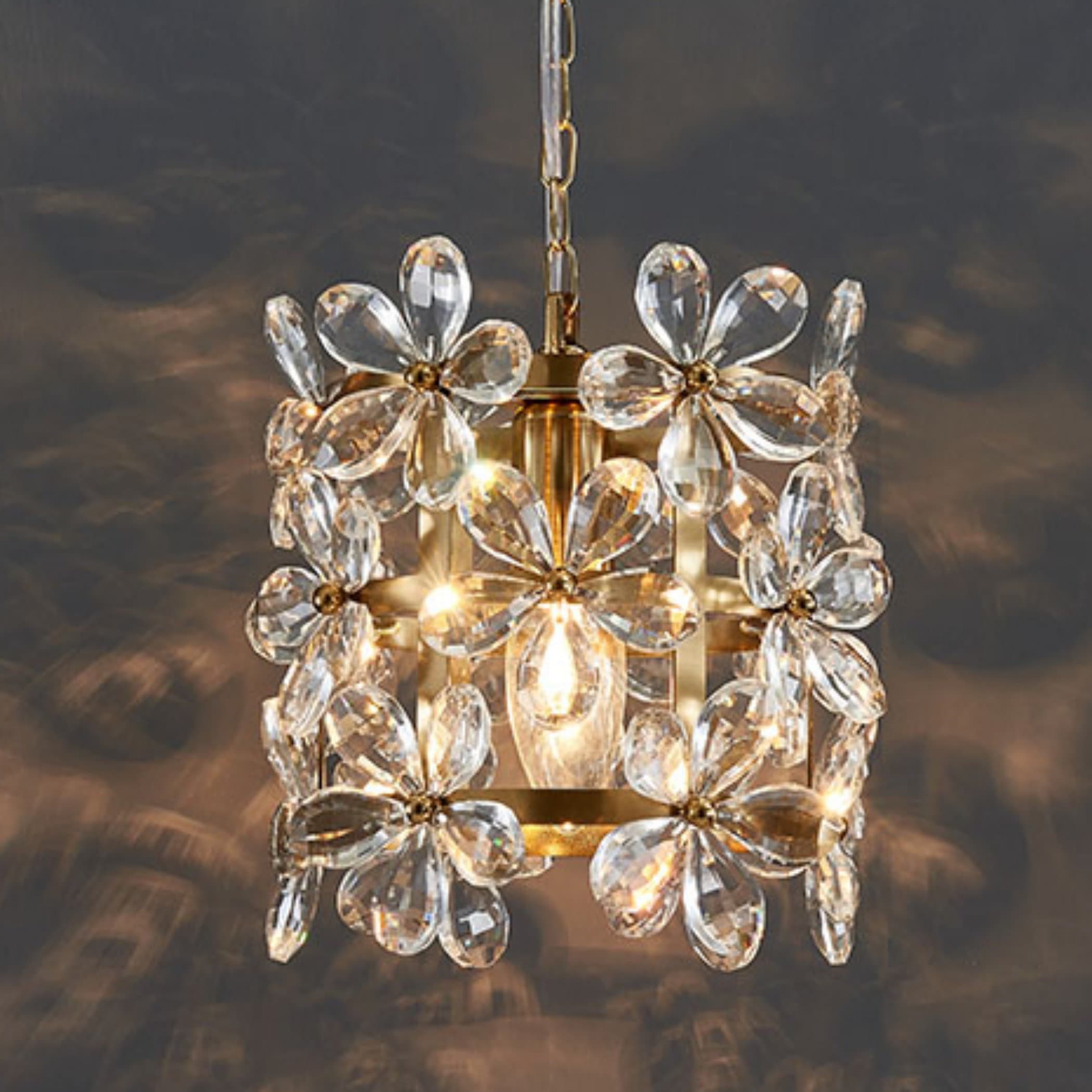 Flower Shaped Crystal Pendant Lights Modern Chandelier for - Etsy