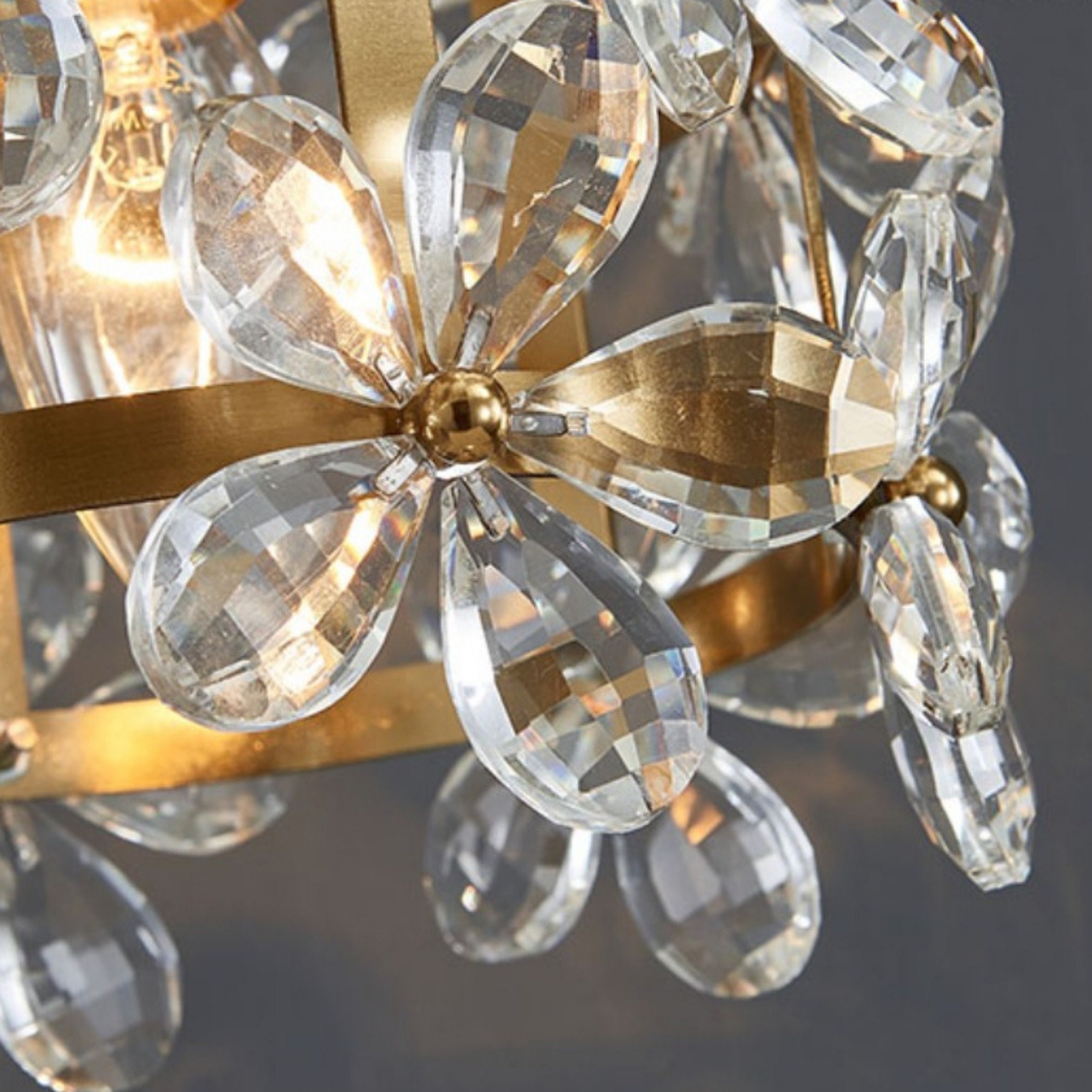 Flower Shaped Crystal Pendant Lights Modern Chandelier for - Etsy