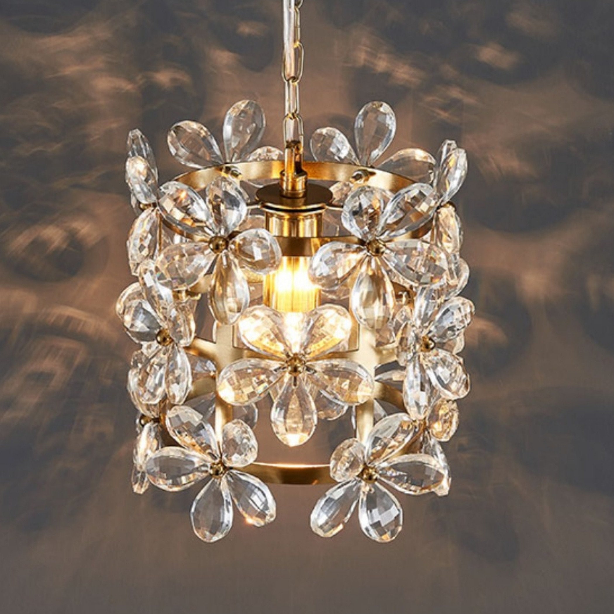Flower Shaped Crystal Pendant Lights Modern Chandelier for - Etsy