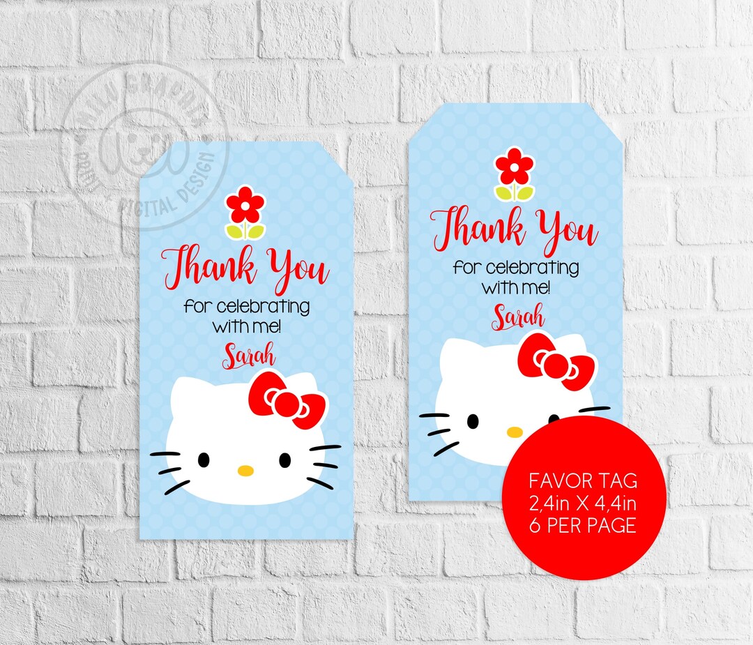 Favor Tag Hello Gift Tag Hello Birthday Hello Party - Etsy