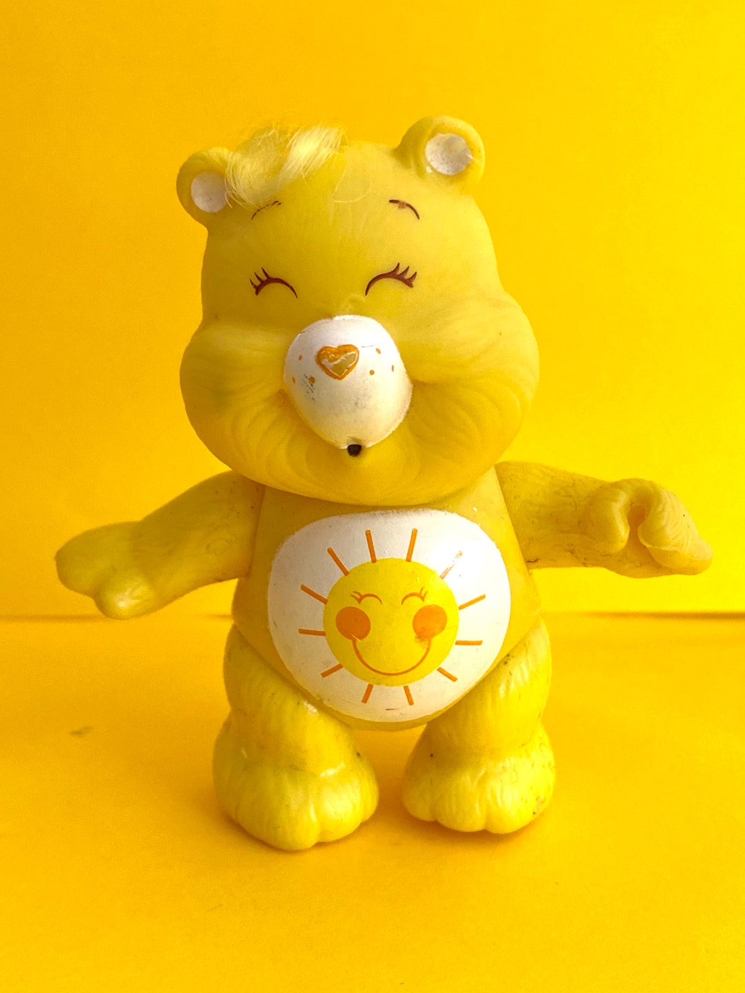 Rare 1983 Yellow Funshine Care Bear Figurine by TFC Company - Etsy