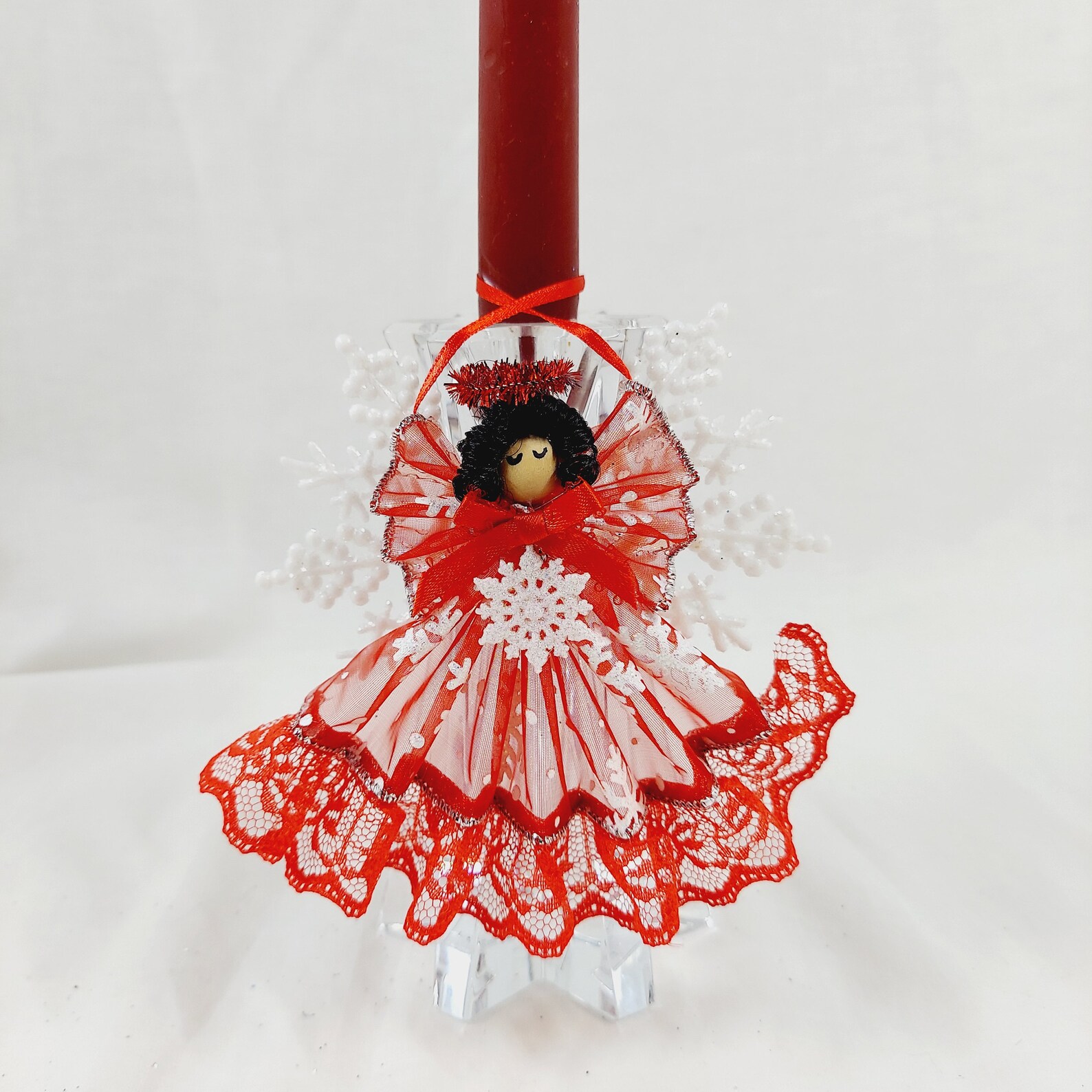 Christmas, Holiday Ribbon Angel Ornament - Handmade Holiday Decor ...