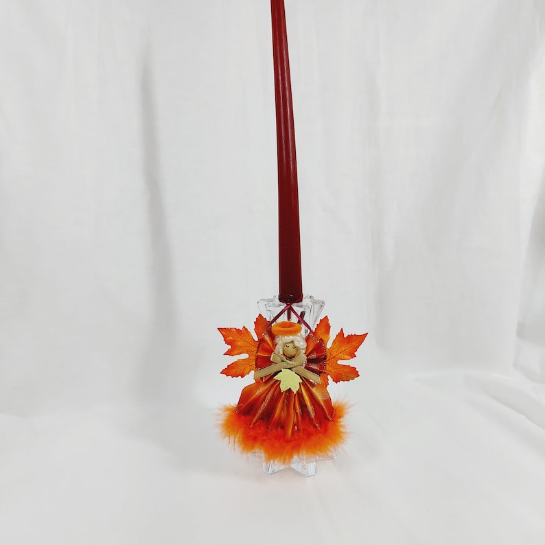 Handmade Fall Autumn Harvest Ribbon Angel Ornament, Thanksgiving, Tier ...