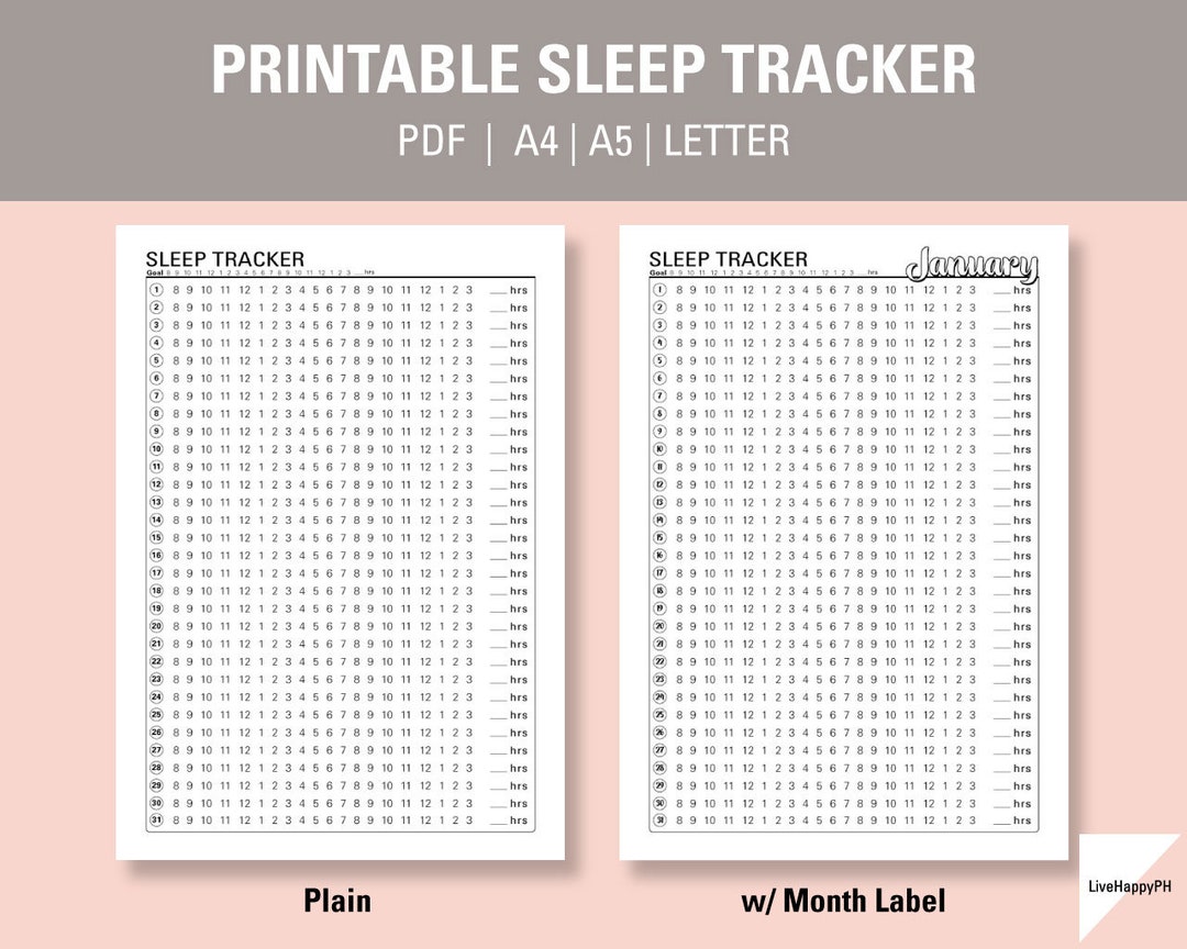 Sleep Tracker Printable / Log / Schedule / Plan / Instant Downloadable ...