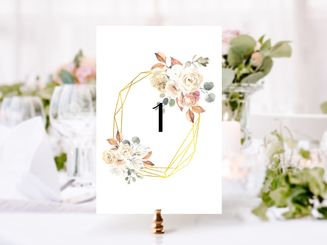 Eucalyptus Boho Aesthetic Wedding Table Numbers Digital Download ...