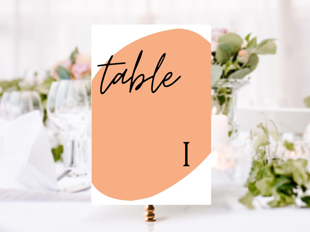 Boho Aesthetic Wedding Table Numbers Digital Download - Printable ...