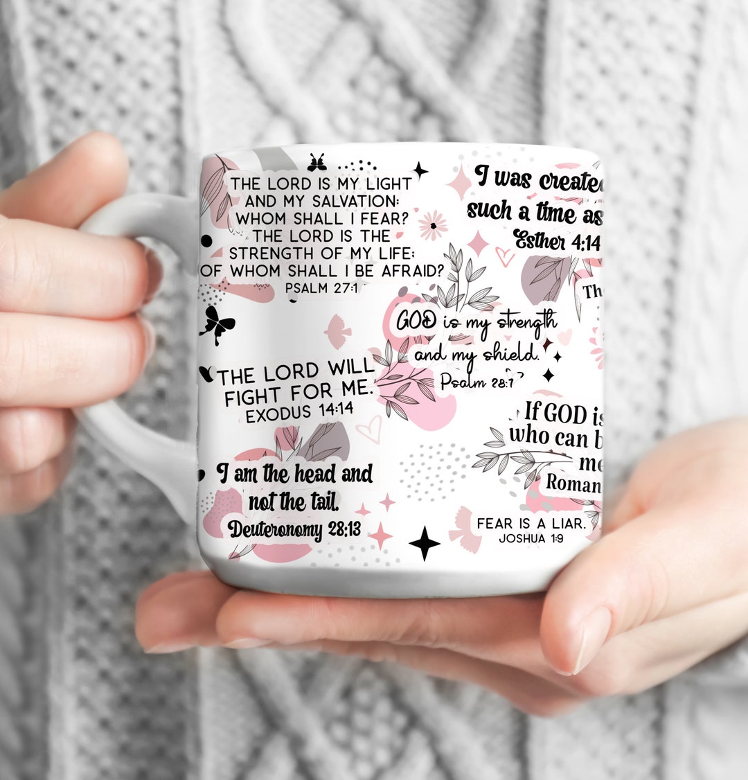 Christian Mug Wrap Design, PNG Sublimation, Boho Pink Scriptures ...