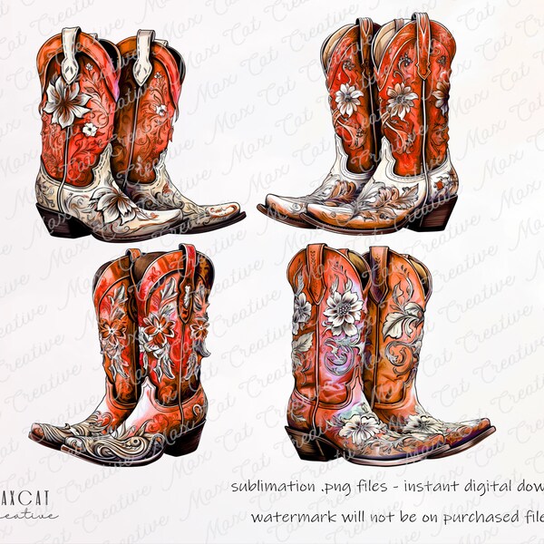 Red Cowboy Boots - Etsy