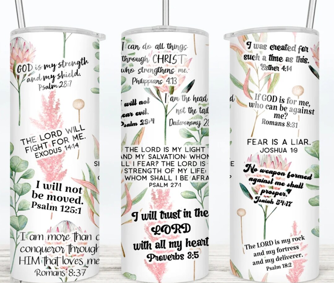 Affirmations Tumbler Bible Verses Design Wrap 20 Oz Skinny Tumble ...