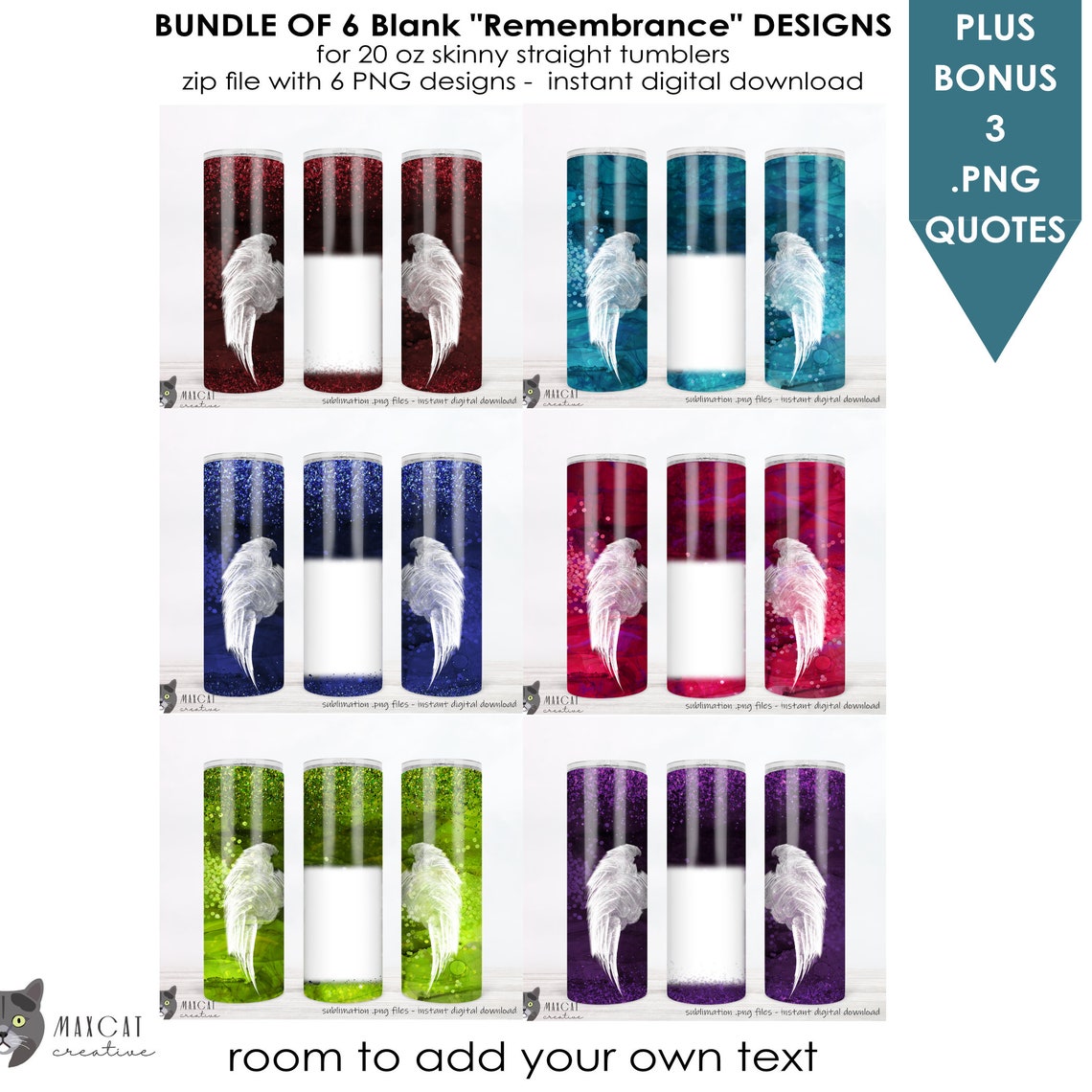 Sympathy Sublimation Tumbler Design BUNDLE of 6 for 20 Oz - Etsy