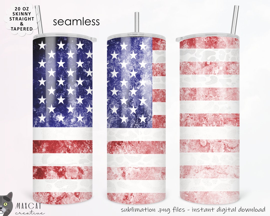 Flag Sublimation Designs Rustic Flag Wrap 20 Oz Skinny Tumbler for ...