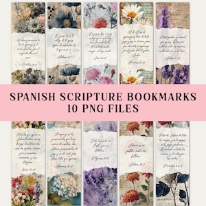 Bible Verse Spanish Bookmarks, Sublimation Design Bundle, 10 Designs ...