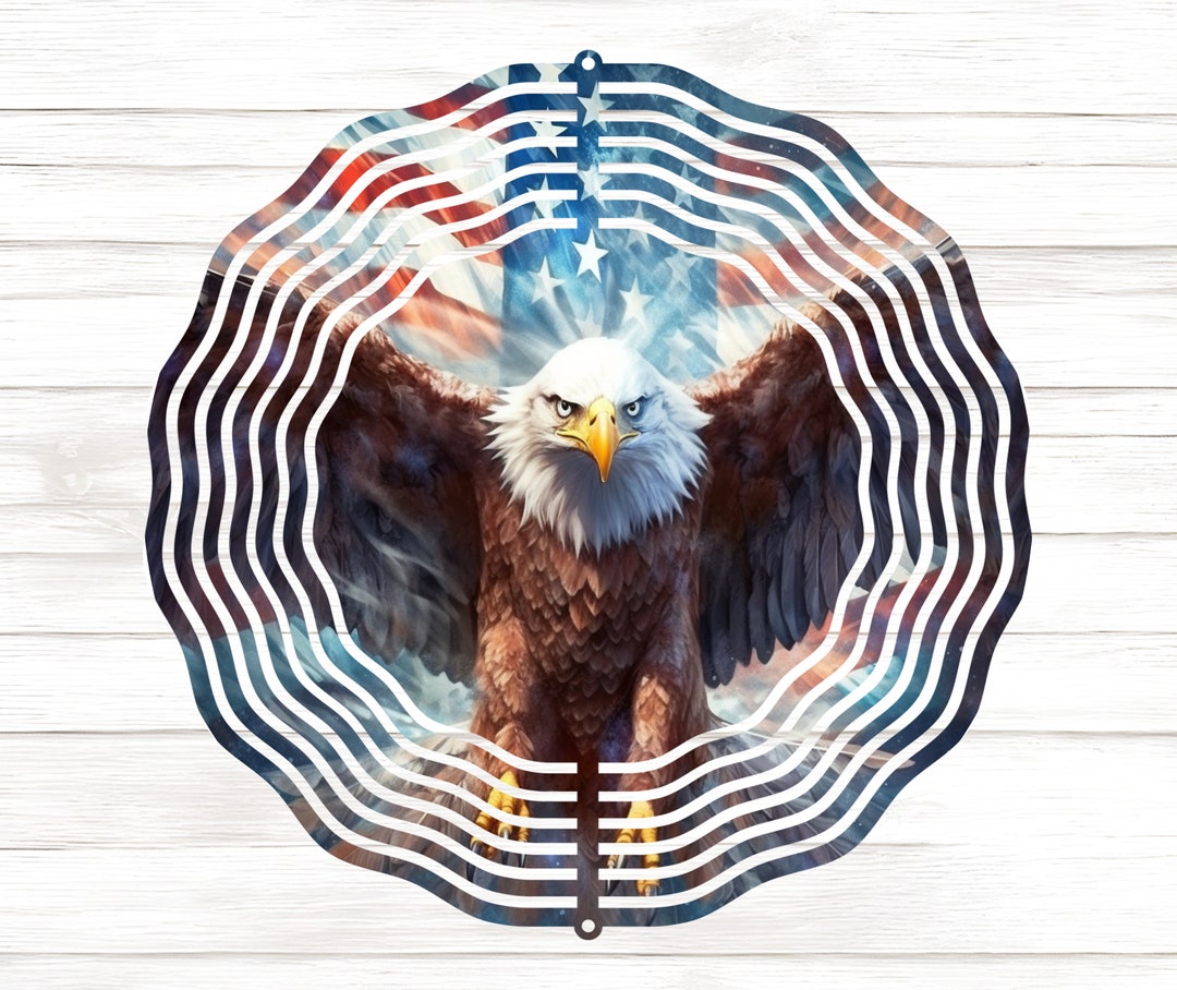 American Eagle Wind Spinner PNG, Rustic Flag Sublimation Design ...