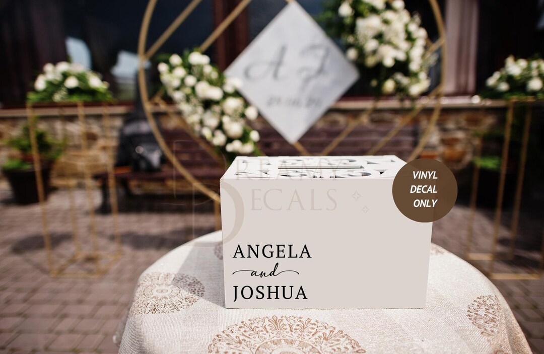 Wishing Well Custom Decal | Wedding Box Personalised Sticker Label for ...
