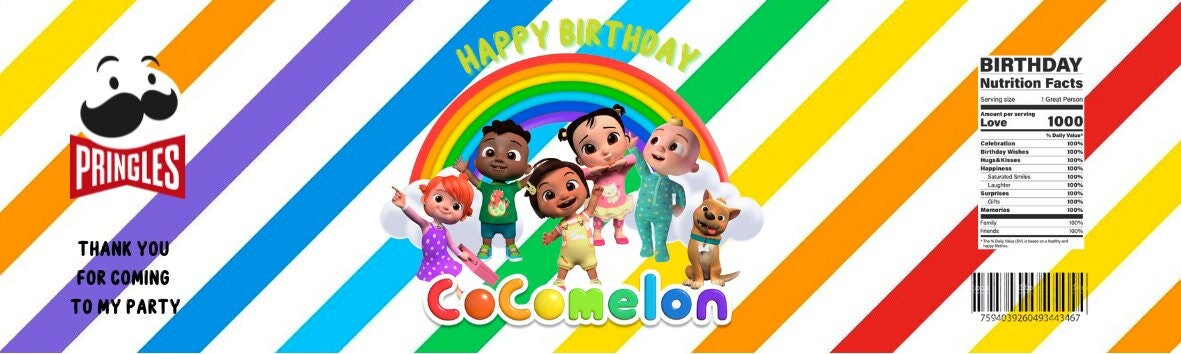 Cocomelon Rainbow Pringles Dose Wrapper - Etsy Schweiz