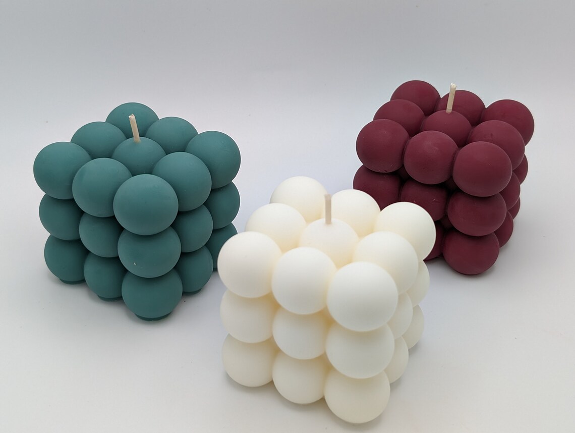 Bubble Candle Modern Cube Candle Home Decor Aesthetic Candle Coffee ...