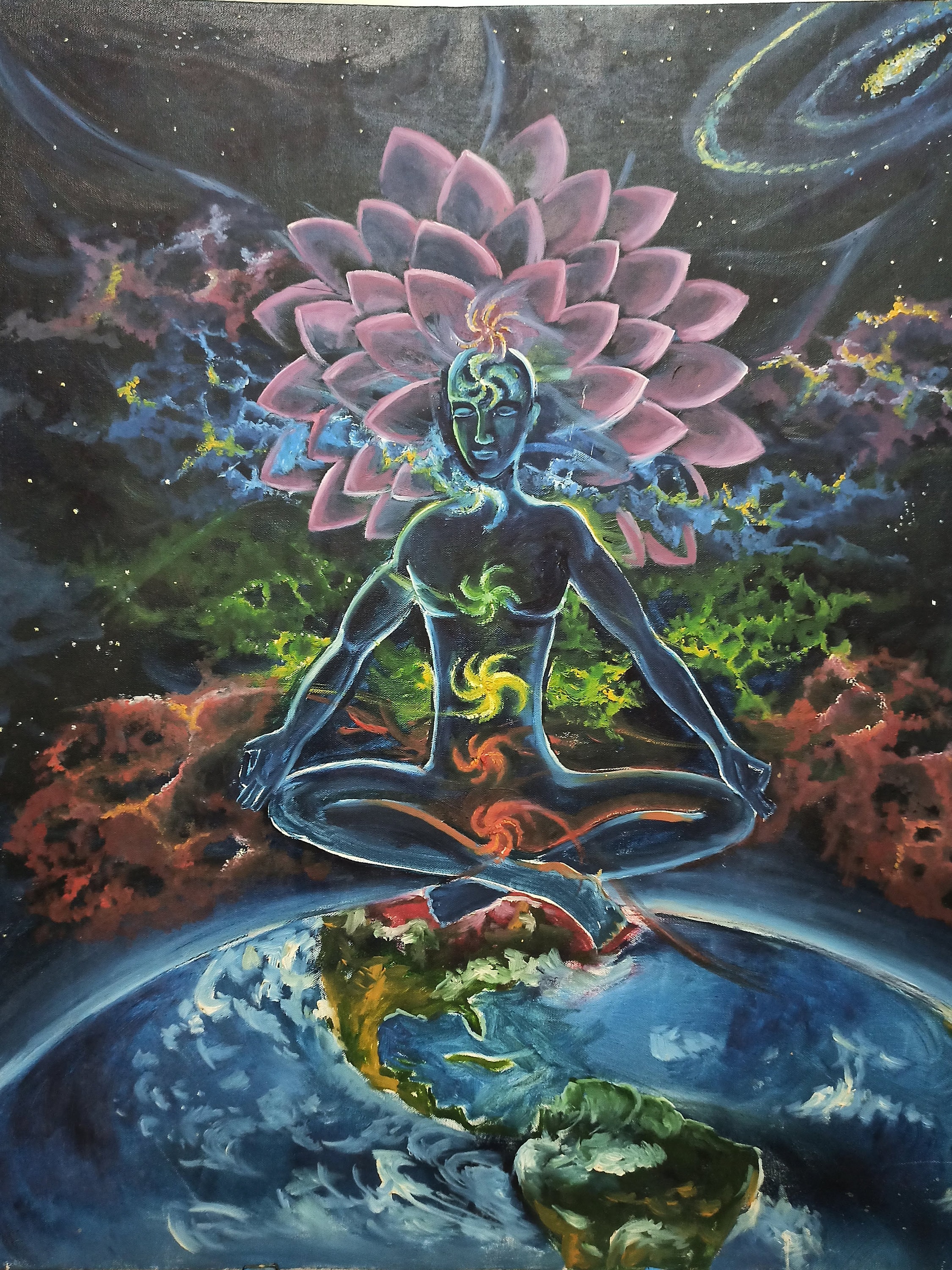 Original Handmade Painting – 7 Chakras Energy Art, Oil on Canvas, 3' X ...