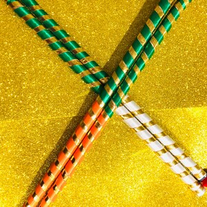 Handmade Dandiya Sticks 3 Set 6 Sticks 39cm Length Each Stick 1 Bag ...