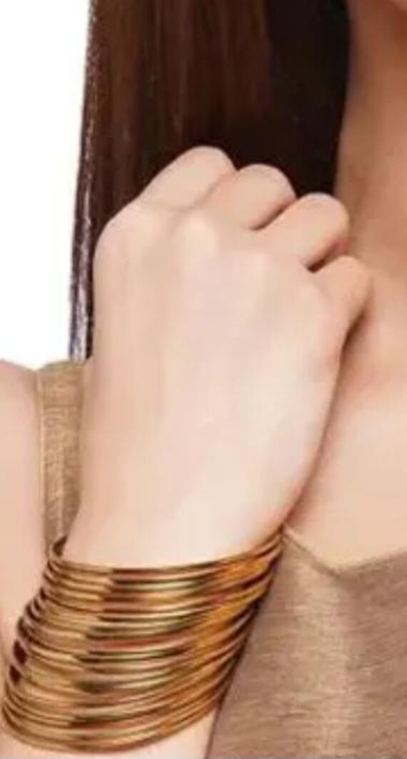 Metal Golden Bangles 48 bangles 1 Kada