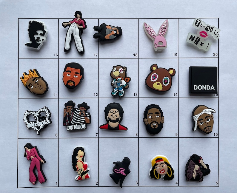 Pop Rock Rap Croc Charms Singer Popular Musician Croc Charm - Etsy