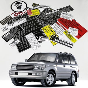Toyota Land Cruiser Vx100 Underbonnet Car Restoration Warning Stickers ...