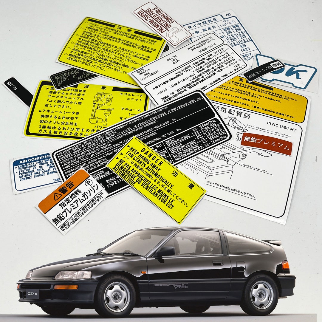 Honda Crx Cr-x Del Sol Sir 1984–1991 Restoration Warning Caution ...