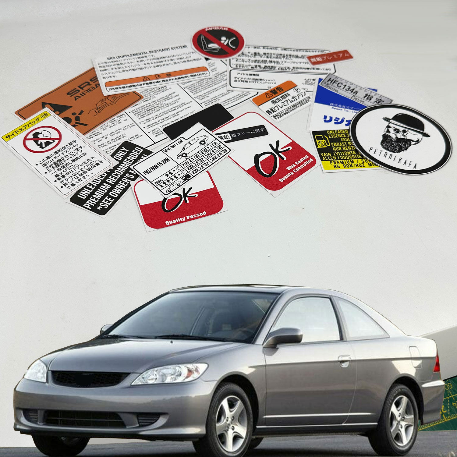 Honda Civic Ex Es7 2000-2005 Restoration Warning Caution Underbonnet ...