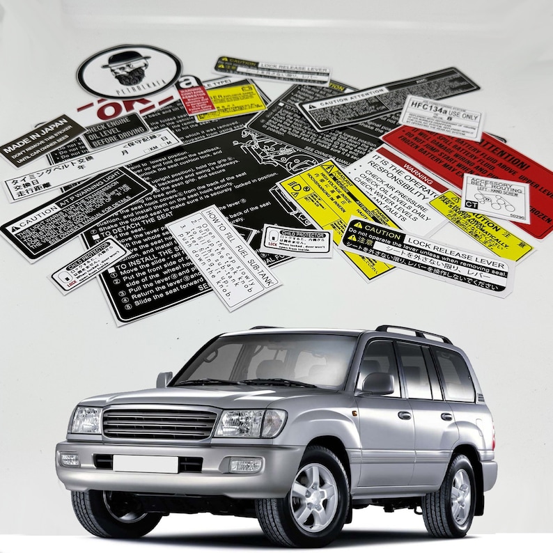 Toyota Land Cruiser Vx100 Underbonnet Car Restoration Warning Stickers ...