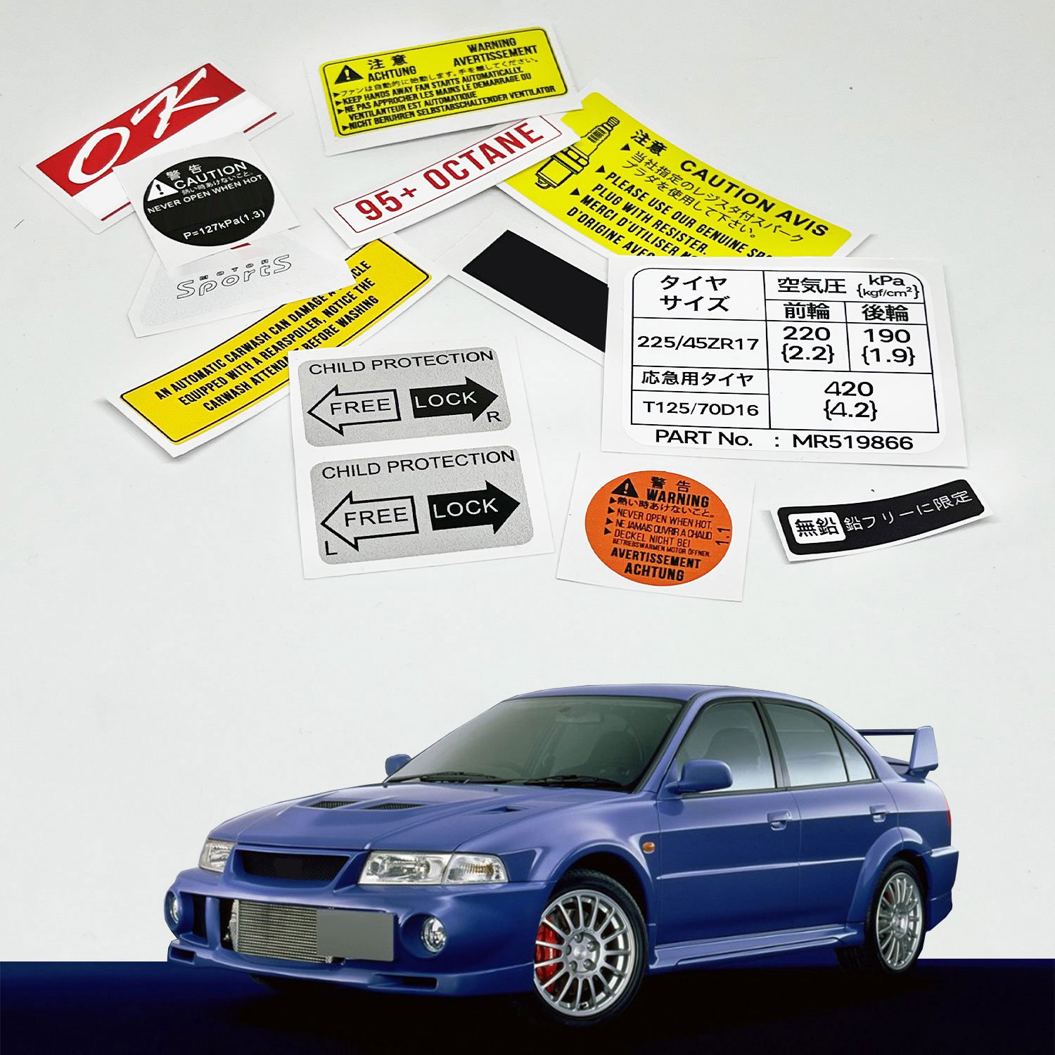 Mitsubishi Evo Evolation Lancer 6 VI Restoration Warning Caution ...