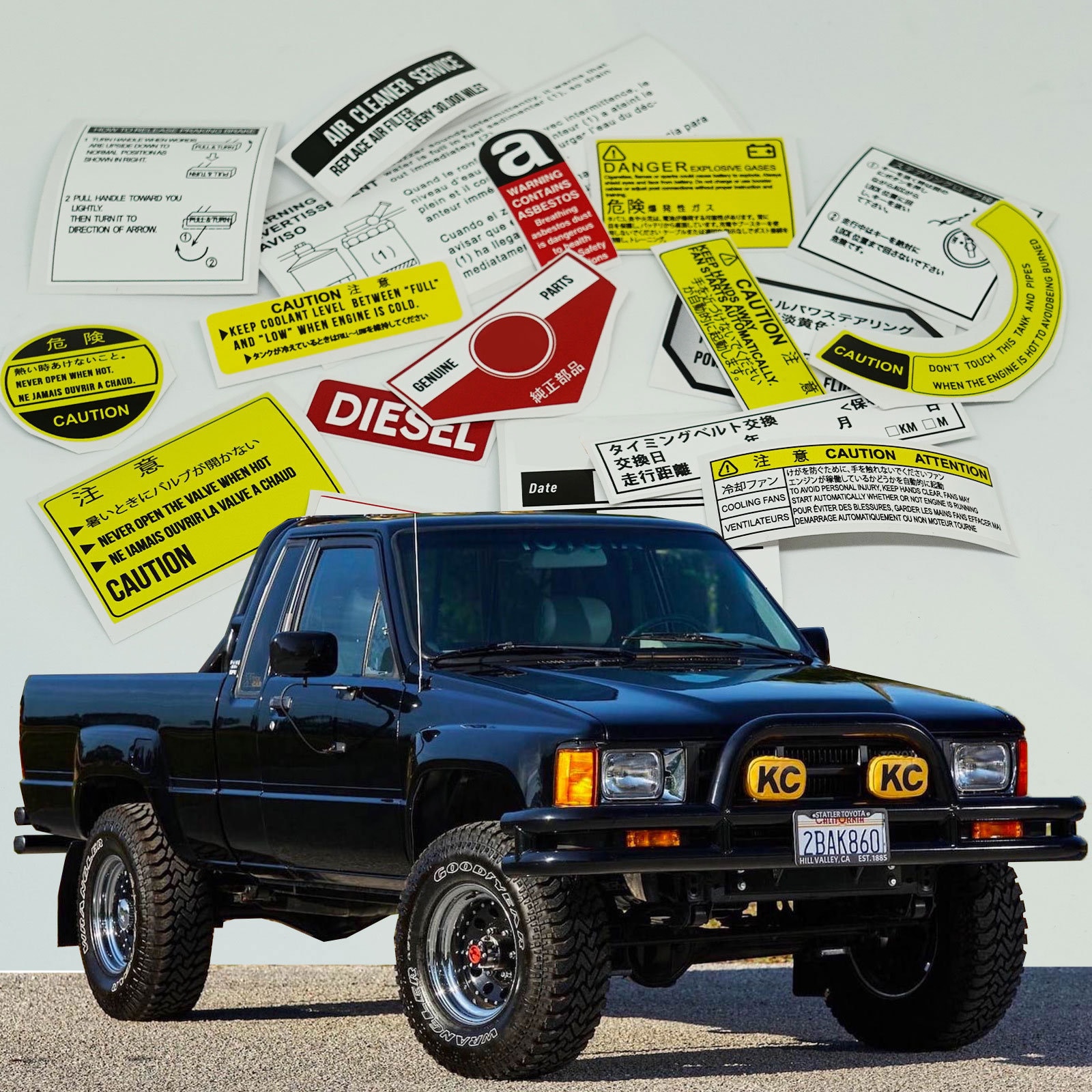 Toyota Hilux LN65 1983-1987 Truck 4x4 Restoration Warning Caution ...