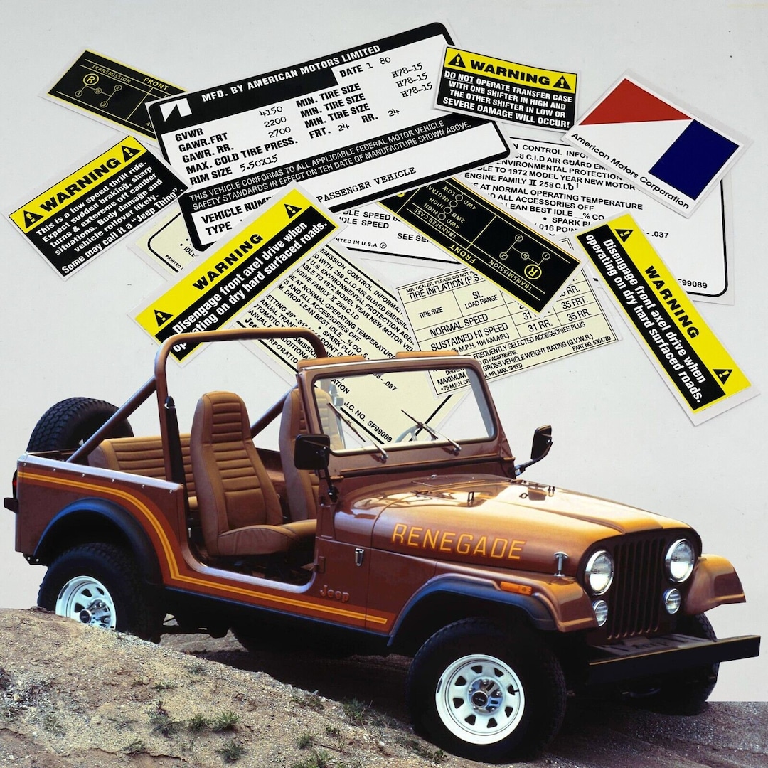 Jeep Wrangler CJ7 Restoration Warning Caution Underbonnet Engine Bay ...