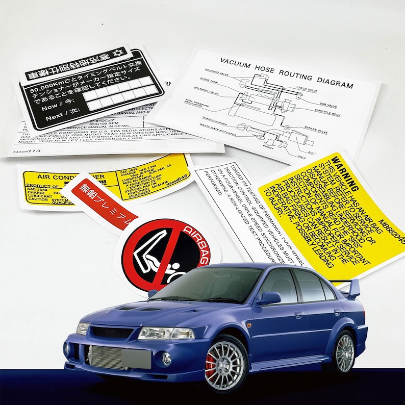Mitsubishi Evo Evolation Lancer 6 VI Restoration Warning Caution ...