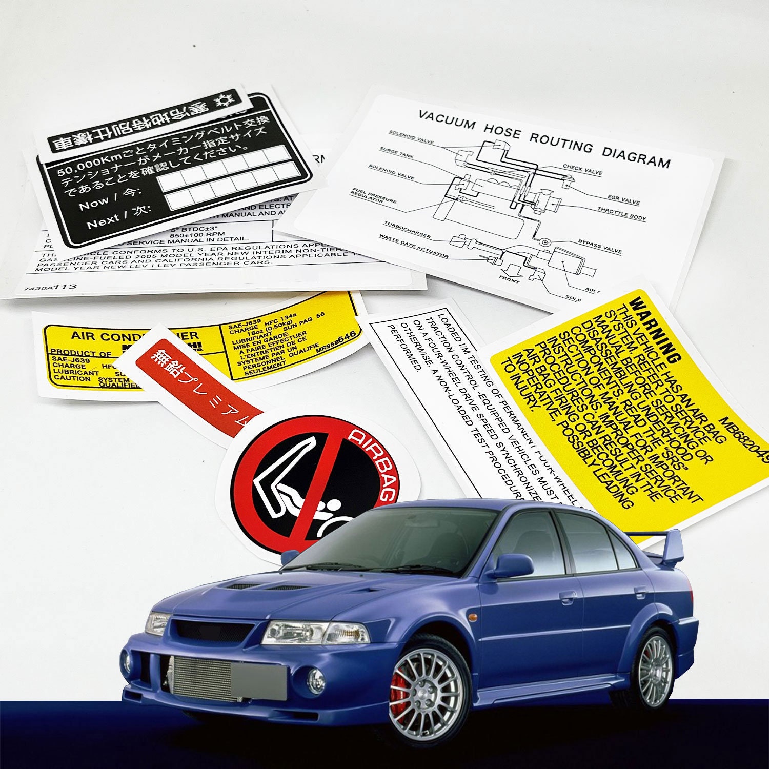 Mitsubishi Evo Evolation Lancer 6 VI Restoration Warning Caution ...