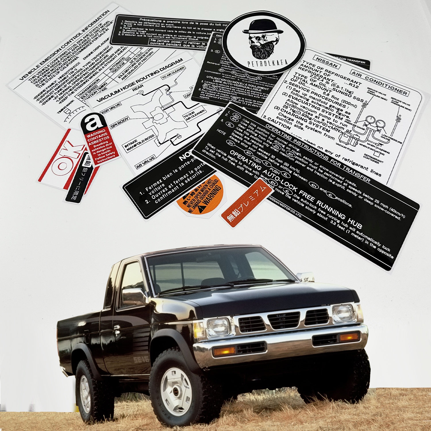 Nissan Hardbody Pick up D21 Car Restoration Warning Stickers - Etsy