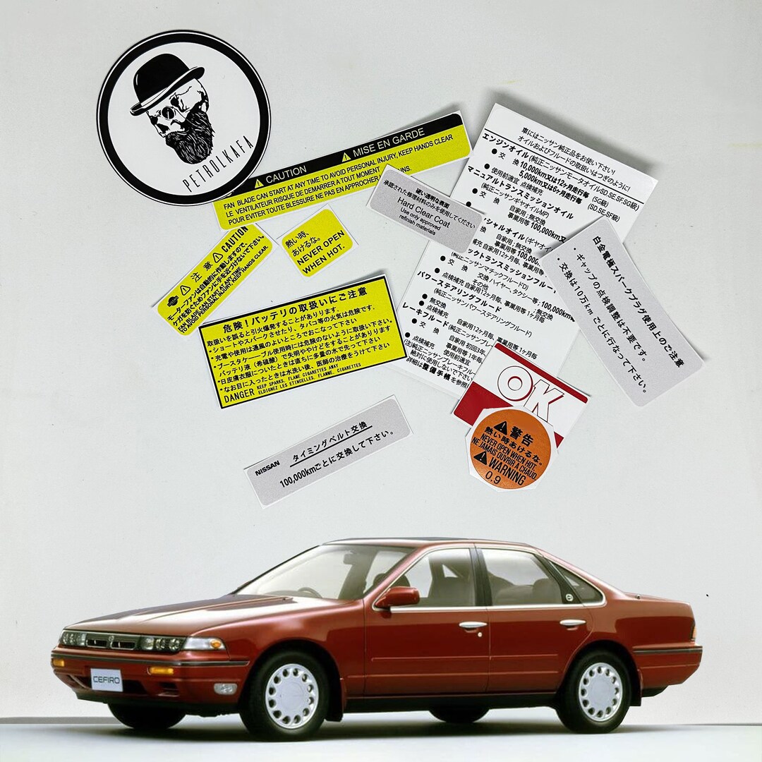 Nıssan Altima Cefıro A31 Restoration Warning Caution Underbonnet Engine ...