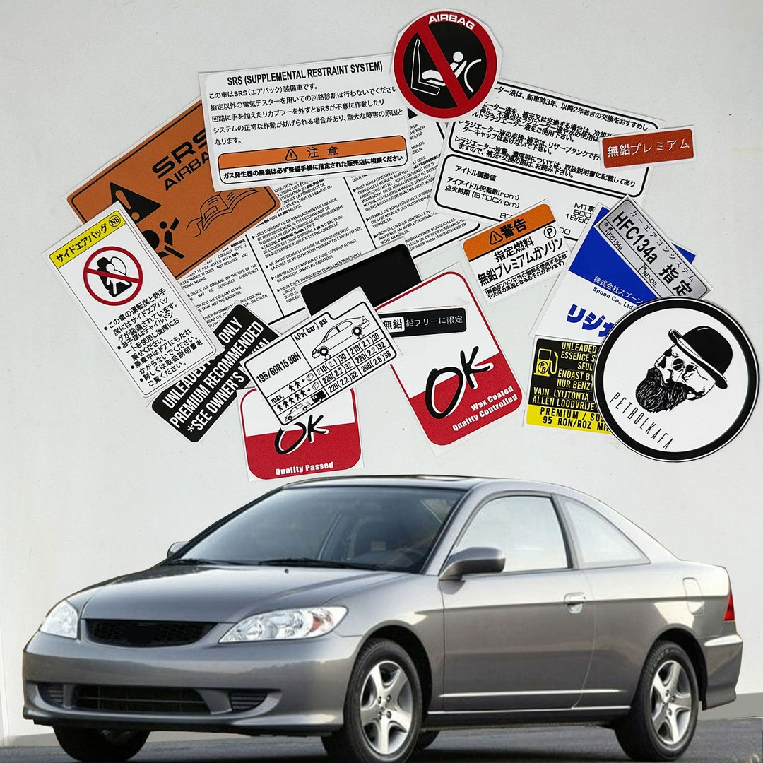 Honda Civic Ex Es7 2000-2005 Restoration Warning Caution Underbonnet ...