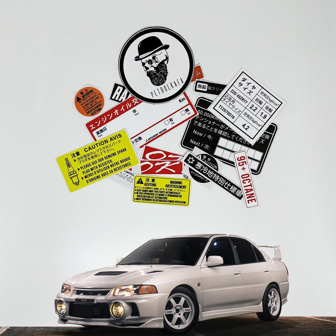 Mitsubishi Evo 4 Lancer Evolation Car Restoration Warning Stickers ...